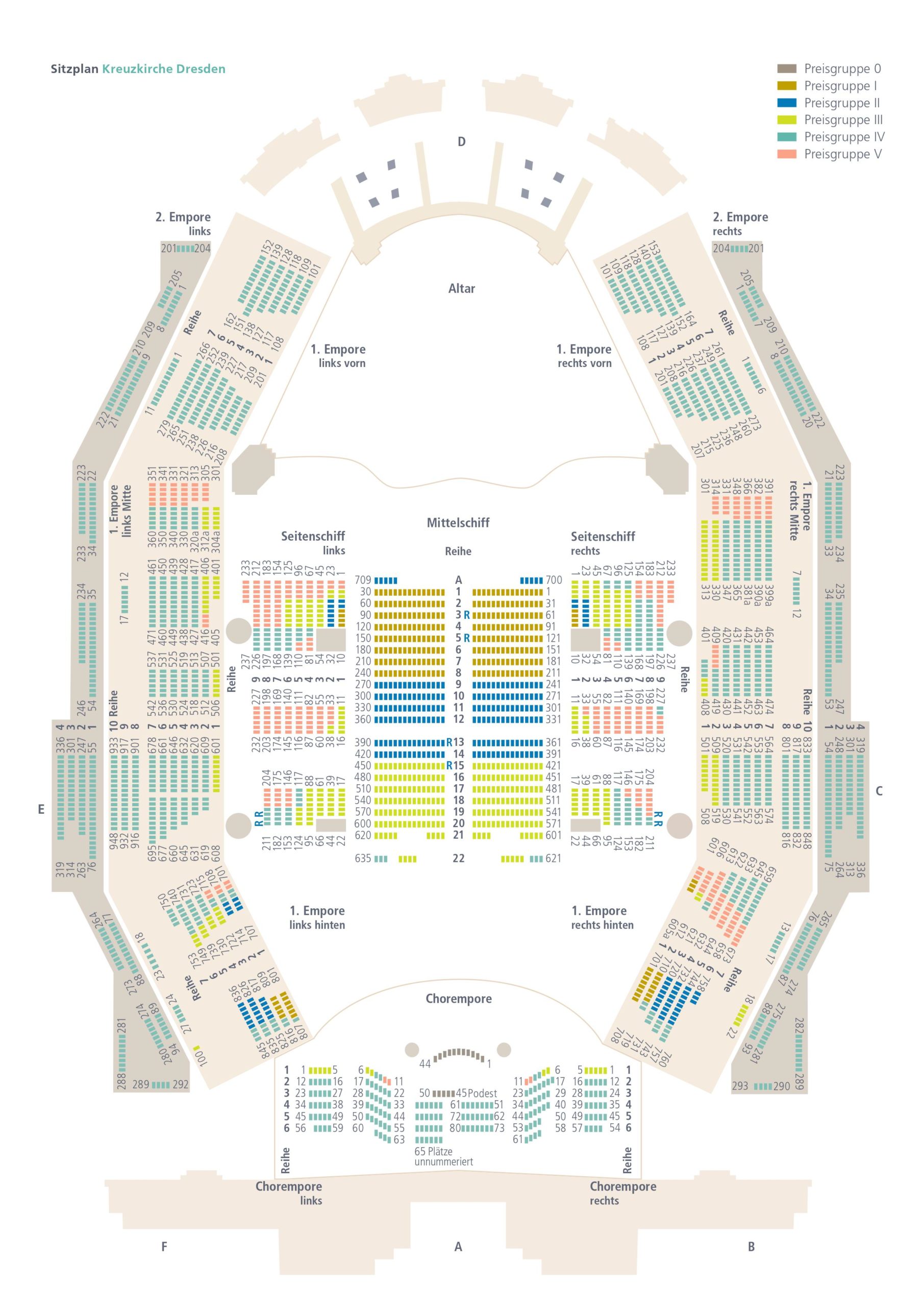 Sitzplan der Kreuzkirche Dresden - Kreuzkirche Dresden